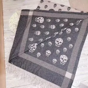 Alexander McQueen Skull Print Fringed Scarf