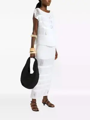Liviana Conti Juliet Off-shoulder Blouse With Fringe Detail
