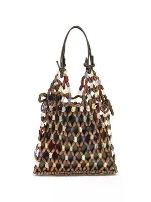 Staud Karla Bead Embellishment Shoulder Bag - Brown