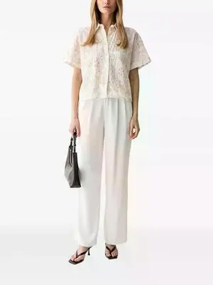 VICOLO Broderie Anglaise Short-sleeve Shirt - White