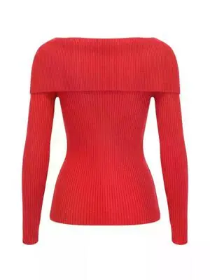Isaia Ribbed Knit Off-the-shoulder Sweater