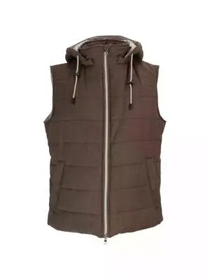 L.B.M. 1911 Quilted Hooded Gilet - Brown