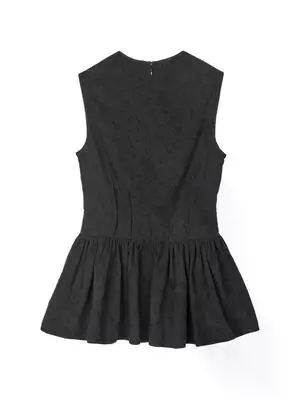 Cecilie Bahnsen Daimi Eira Matelassé Sleeveless Blouse - Black