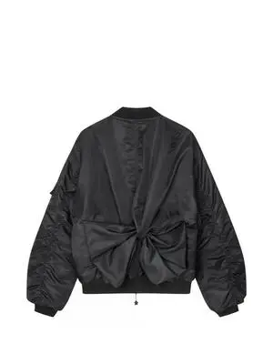 Cecilie Bahnsen Feilan Bow-detail Ruched-sleeves Bomber Jacket