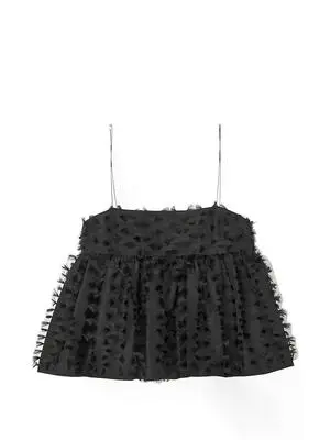 Cecilie Bahnsen Babette Fil-coupé Sleeveless Peplum Blouse - Black