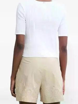 TWINSET Embroidered Belted Shorts