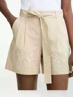 TWINSET Embroidered Belted Shorts