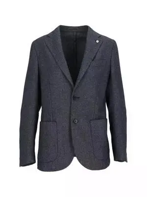 L.B.M. 1911 Single-breasted Notched-lapels Blazer - Grey