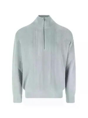 Closed Ribbed-knit Half-zip Sweater