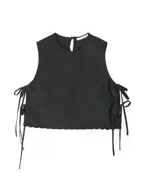 Cecilie Bahnsen Feeba Embroidered Side-tie Sleeveless Blouse - Black