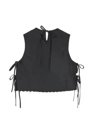 Cecilie Bahnsen Feeba Embroidered Sleeveless Blouse - Black