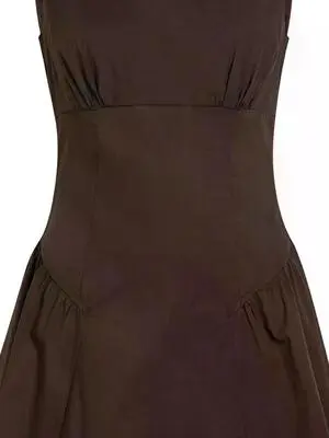 Staud Gwen Gathered-waist Flared Mini Dress