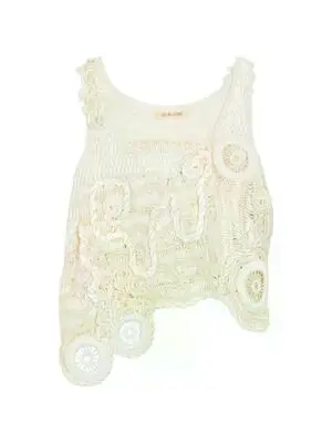 HEIRLOME India Crochet-knit Asymmetric Top - Neutrals