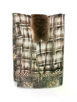 PIERRE-LOUIS MASCIA Check Leopard-print Scarf - Neutrals