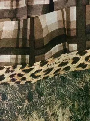 PIERRE-LOUIS MASCIA Check Leopard-print Scarf