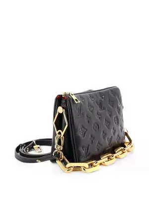 LOUIS VUITTON Coussin Bb Monogram Embossed Lambskin Crossbody Bag - Black