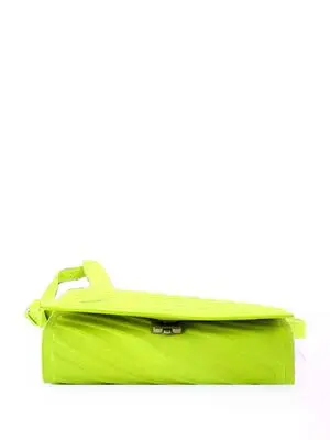 Balenciaga Car Hybrid Wallet With Strap Embossed Leather Crossbody Bag - Green