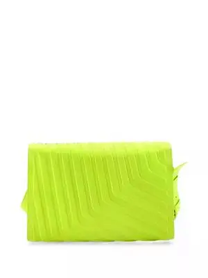 Balenciaga Embossed Leather Crossbody Bag With Strap - Green