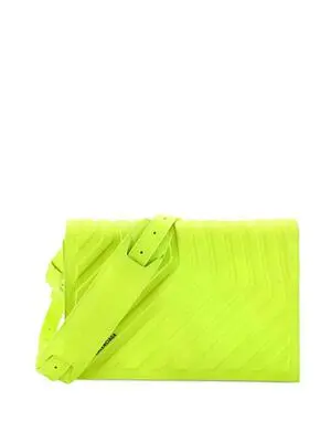 Balenciaga Embossed Leather Crossbody Bag With Strap - Green