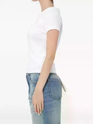 Saint Laurent Cassandre T-shirt In Ribbed Cotton Jersey