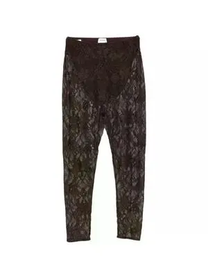 Andamane Loli Lace-pattern Cropped Leggings - Brown