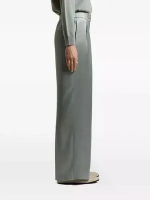 Peserico Pleat-detail Satin-finish Wide Leg Trousers