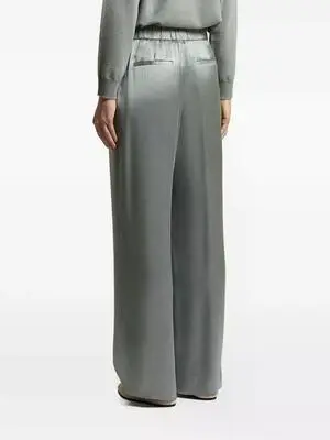Peserico Pleat-detail Satin-finish Wide Leg Trousers