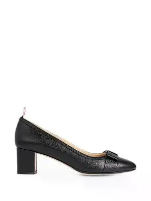 Thom Browne Bow-detailed Pebbled-leather Pumps
