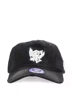 HTC LOS ANGELES Eagle-patch Distressed Baseball Cap - Black