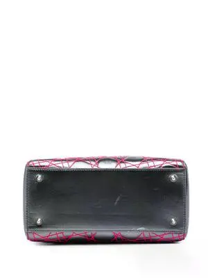 Dior Medium Metallic Lambskin Lady Satchel - Grey