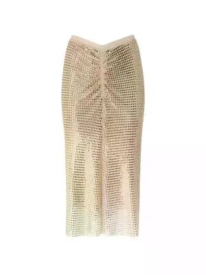 Pinko Crystal-embellished Ruched Midi Skirt - Gold