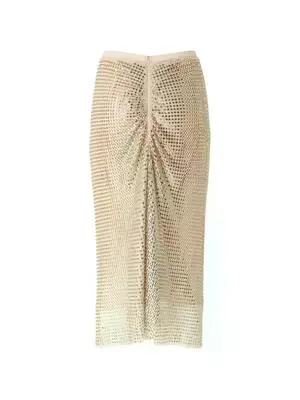 Pinko Crystal-embellished Ruched Midi Skirt