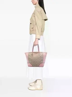 Gucci 2016-2026 Gg Canvas Bree Zippered Tote Bag - Pink