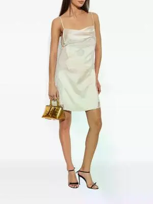 Off-White Lace-insert Satin Dress
