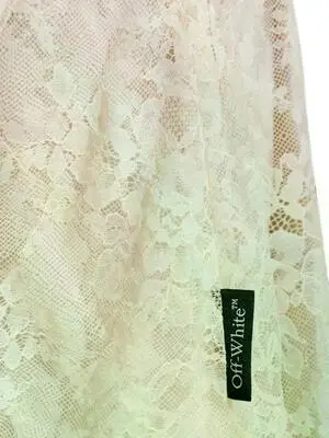 Off-White Lace-insert Satin Dress