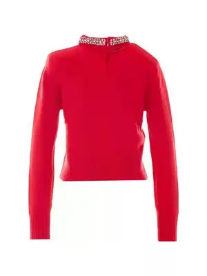 Pinko Crystal-embellished Mock Neck Sweater