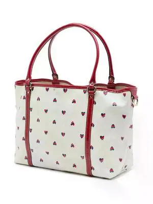 Gucci Gg Supreme Hearts Joy Tote Bag - White
