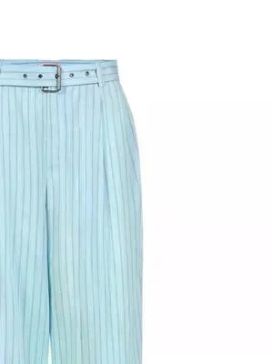 Iceberg Belted Pinstripe Trousers - Blue