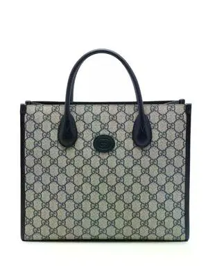 Gucci 2016-2026 Small Gg Supreme Interlocking G Tote Satchel - Blue