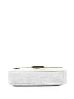 Fendi Zucca Embroidered Canvas Baguette Satchel