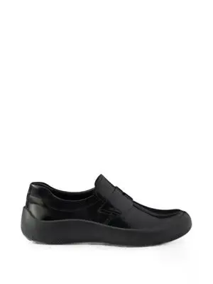 Prada Brushed Leather Loafers - Black