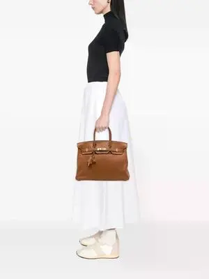 Hermès 35cm Togo Leather Birkin Rotonde Handbag - Brown