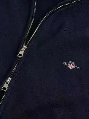 Gant Logo-embroidered Zip-up Sweater