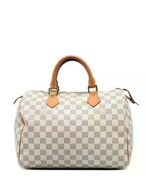 LOUIS VUITTON 2014 Damier Azur Speedy 30 Boston Bag - White