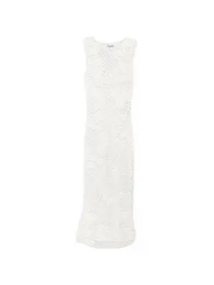 GANNI Floral-appliqué Maxi Dress - White