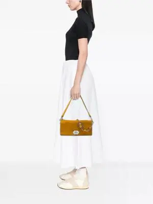 Miu Miu Suede Crystal Chain Satchel