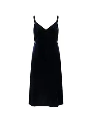 Aspesi Velvet Spaghetti-strap Midi Dress - Blue