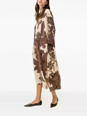 PSOPHIA Orient Contour Midi Dress - Neutrals