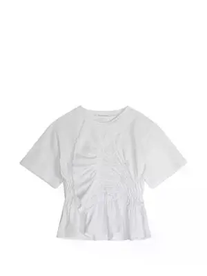 Cecilie Bahnsen Ace Ruched Peplum T-shirt - White