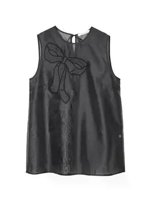 Cecilie Bahnsen Alba Bow-detail Sleeveless Organza Blouse - Black
